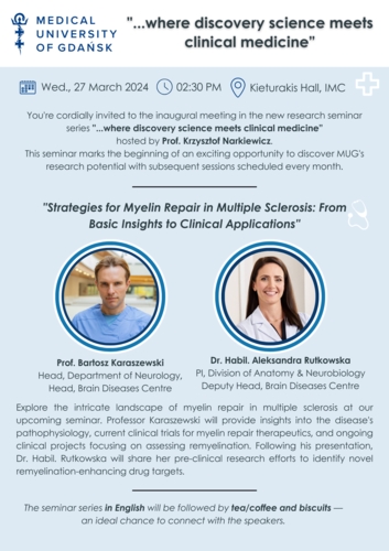Medical University of Gdańsk: Research seminar "…where discovery ...